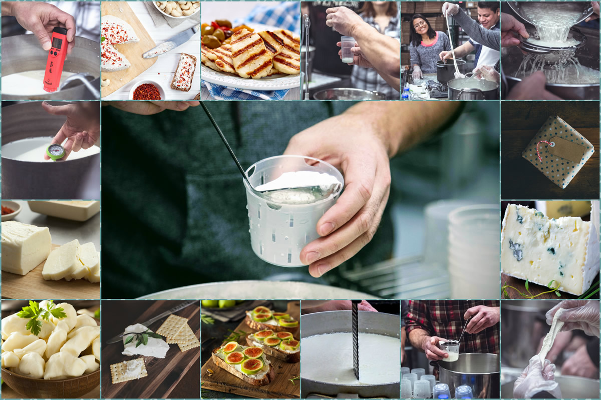 Cours, produits et matériel pour la fabrication de fromage maison.